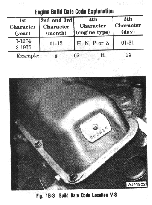 AMC V8 Engine tag/identification | ECJ5